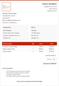 Interior Design Quotation Format ( PDF )