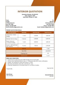 Interior Design Quotation Format ( PDF )