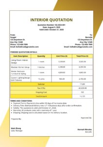 Interior Design Quotation Format ( PDF )